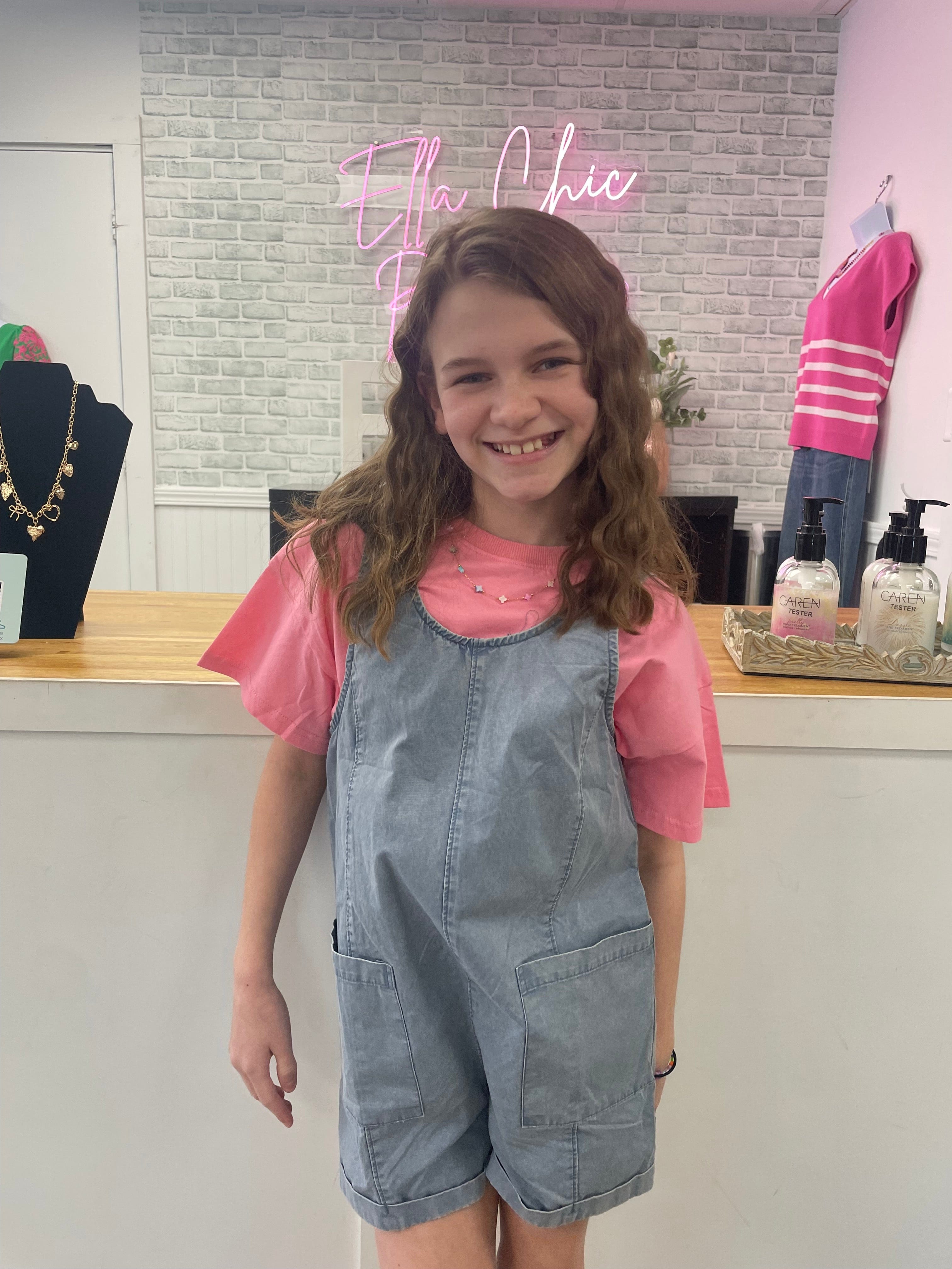 Better Than the Rest Girls Denim Romper | Ella Chic Boutique